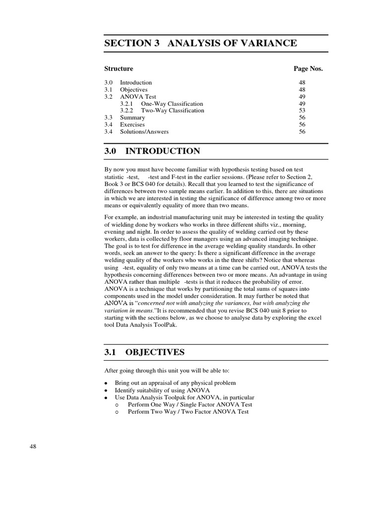 MCSL044 Section 3 CRC | PDF | Analysis Of Variance | Statistical ...