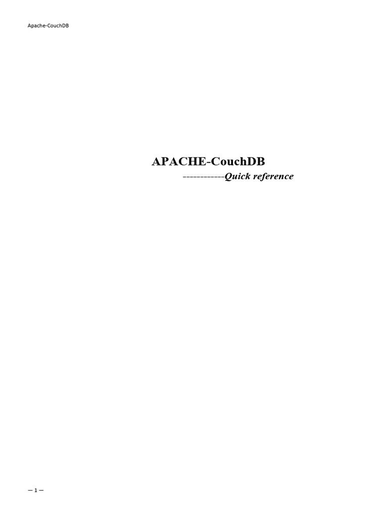 CouchDB Overview and Features Guide | PDF | Networking | Internet & Web