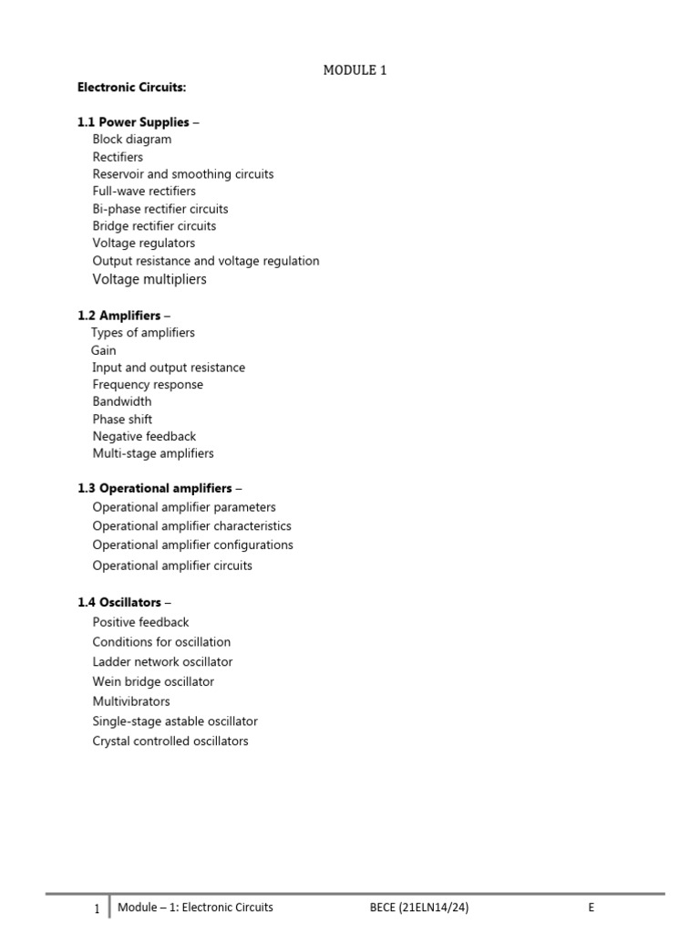 Module 1 Elec Notes Pdf Rectifier Amplifier
