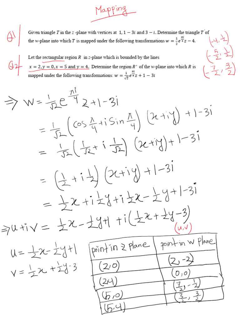 Triangle and Region Mapping in w-plane | PDF | Teaching Methods ...