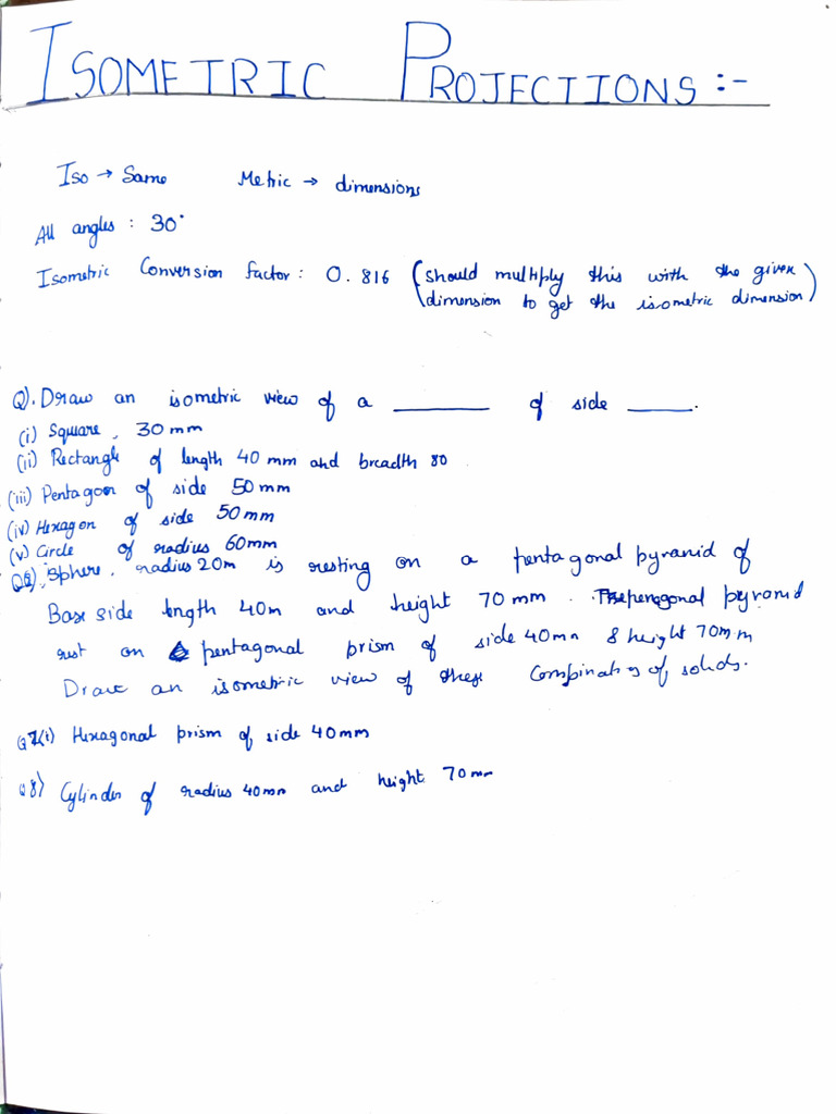 Isometric Projections | PDF