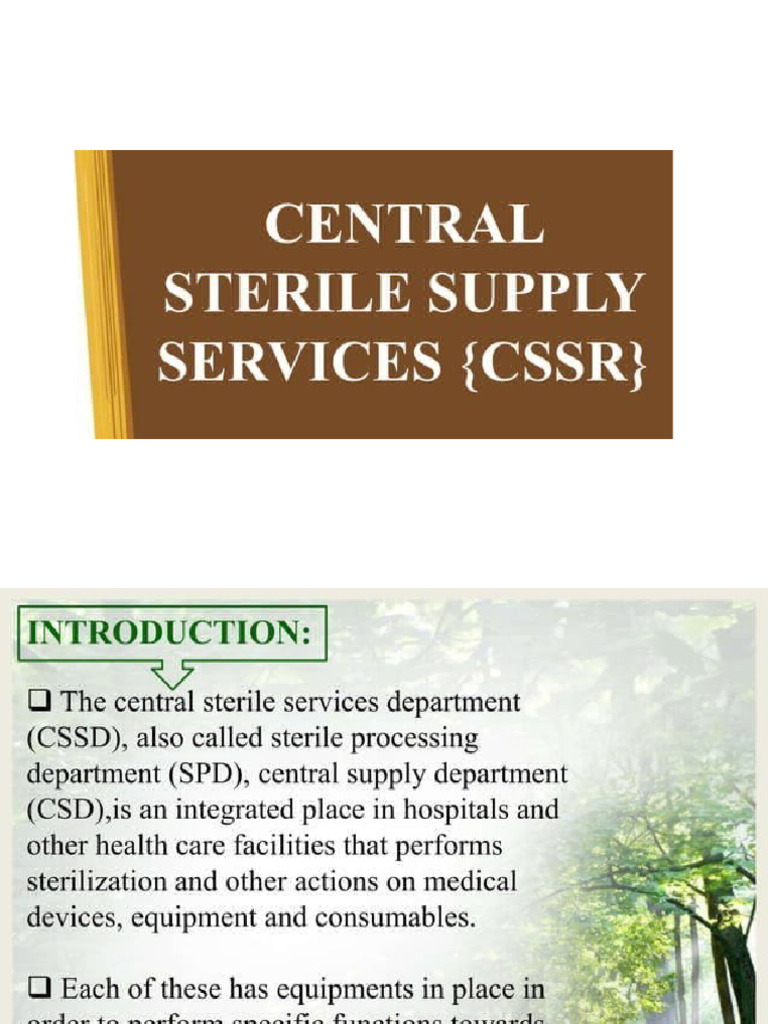 Central Sterile Supply Services | PDF