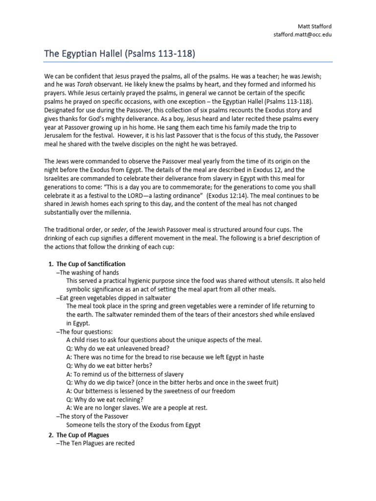 The Egyptian Hallel | PDF | Hallel | Passover
