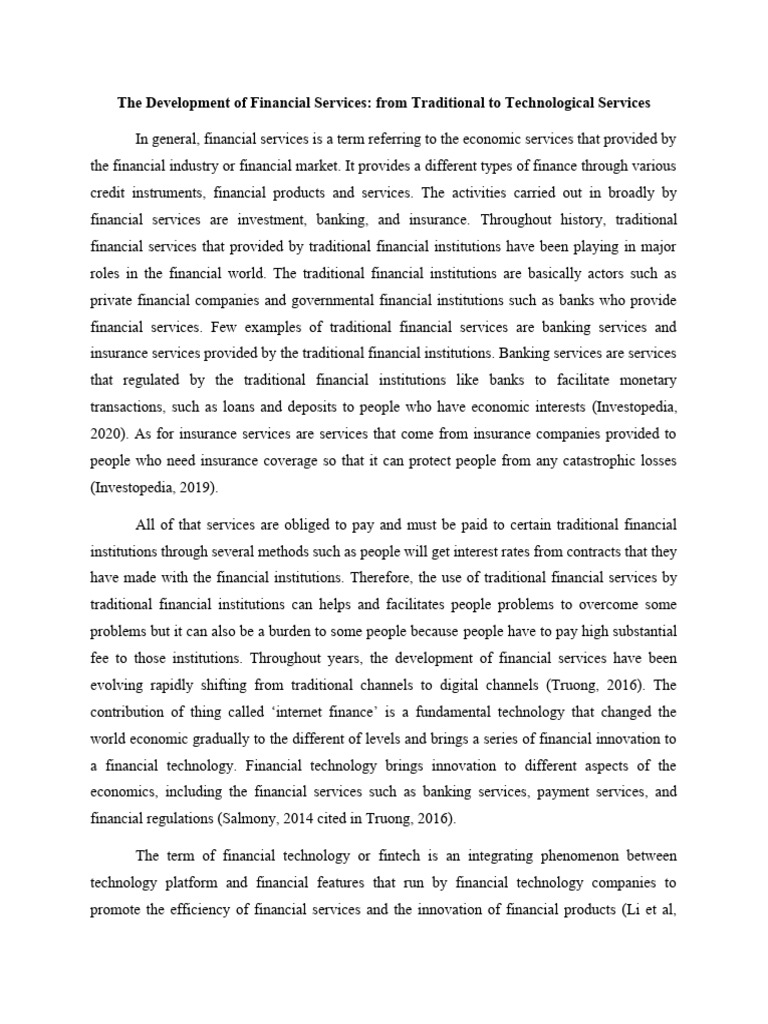 Evolution of Financial Services | PDF | Insurance | Banks