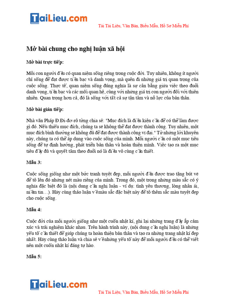 20231030111812653f2e8450137 Nhung Mo Bai Chung Cho Nghi Luan Xa Hoi Chon Loc Hay Nhat | PDF