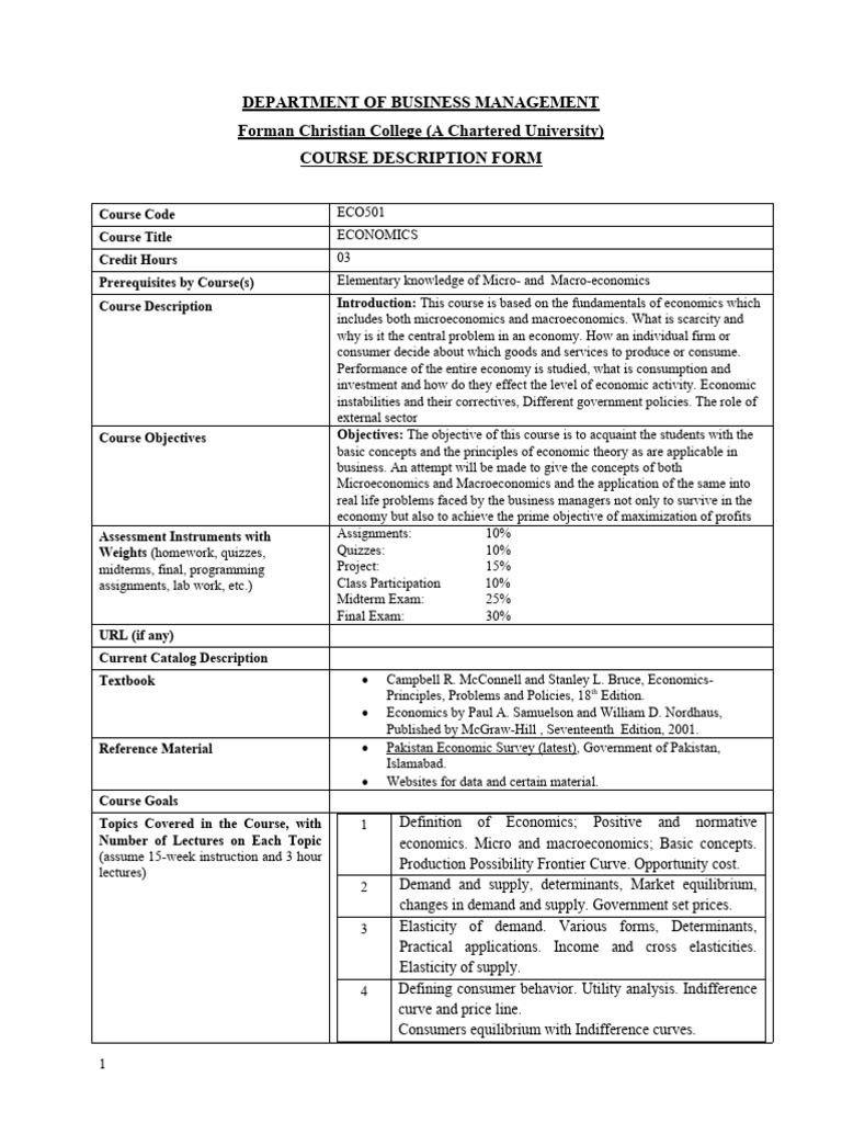 Outline - Business Economics | PDF | Economics | Demand