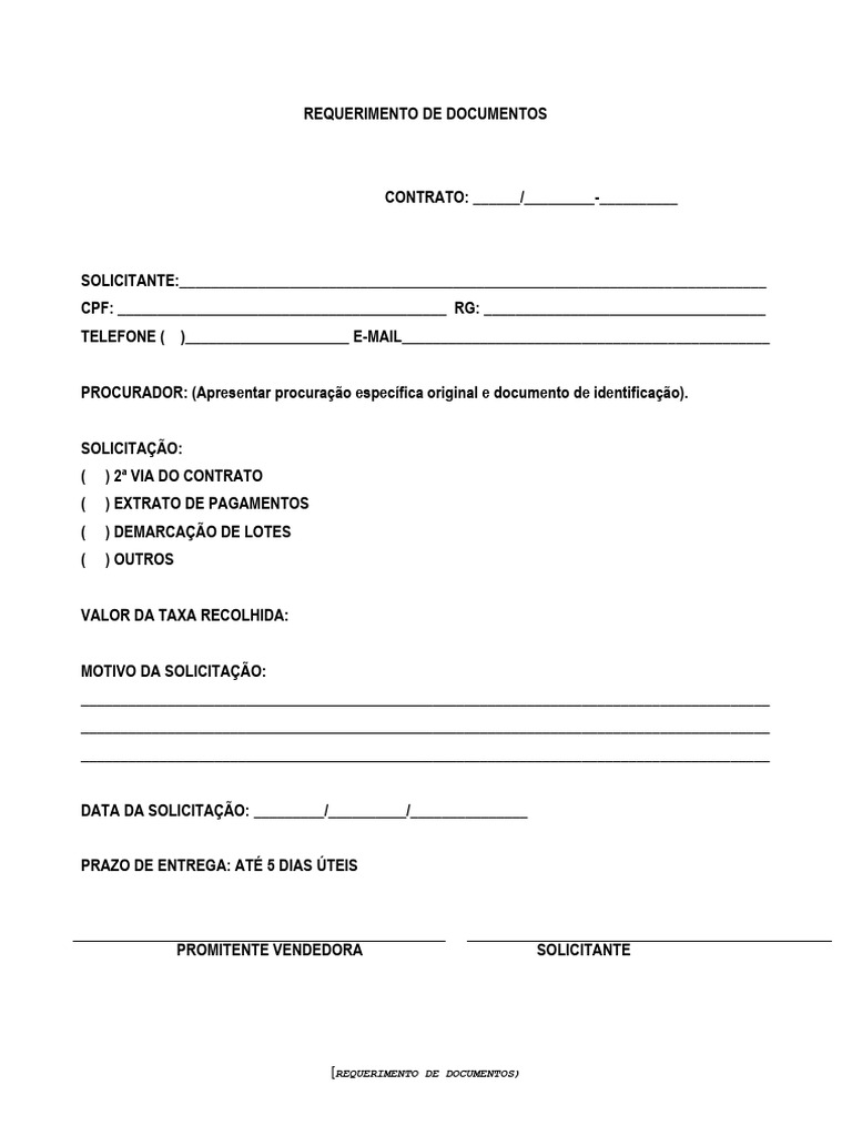 Requerimento Modelo | PDF | Negócios