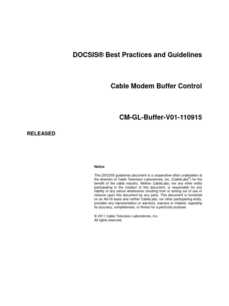 CM GL Buffer V01 110915 | PDF | Network Congestion | Transmission Control Protocol