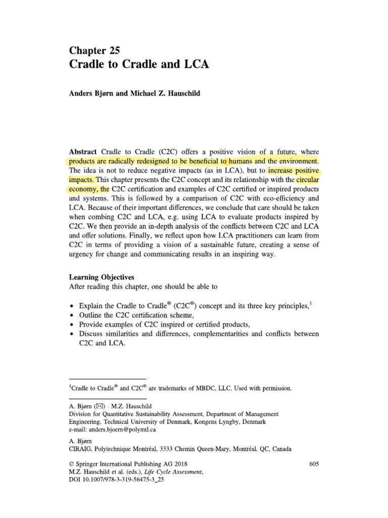 C2C and LCA - 1 | PDF
