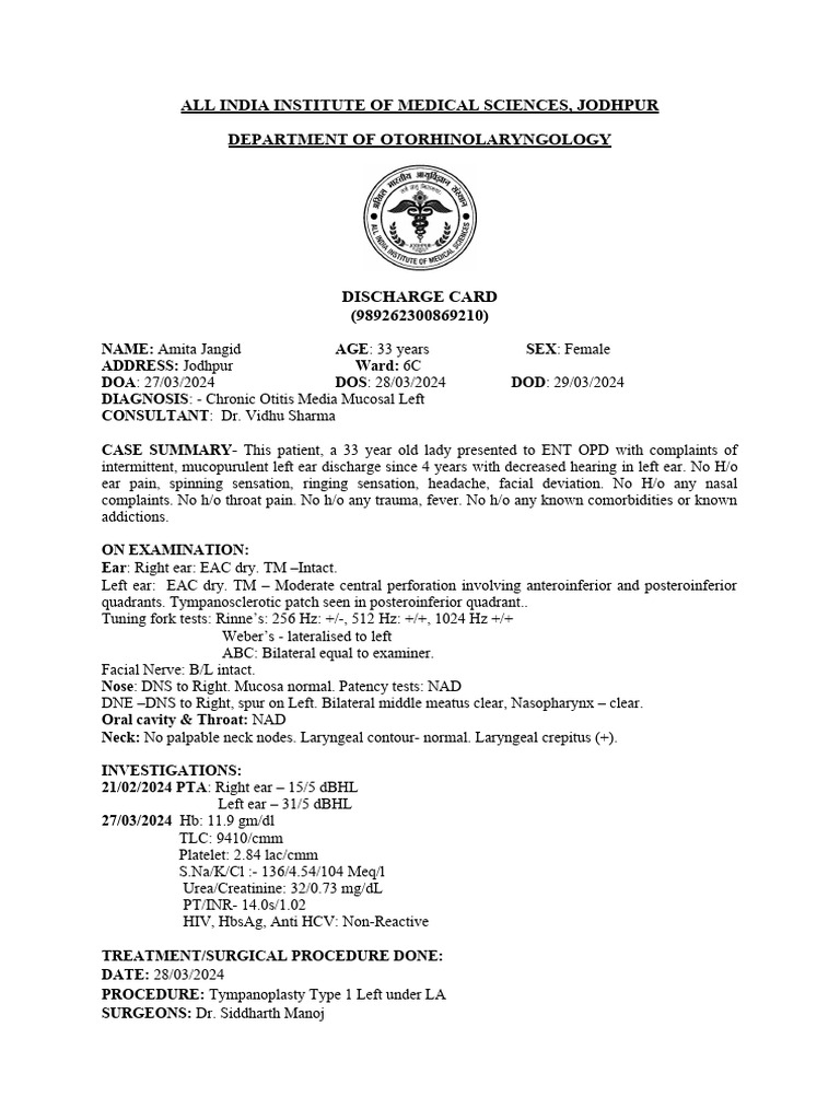 Amita Jangid DSG 3.0 Tympano | PDF | Ear | Human Head And Neck