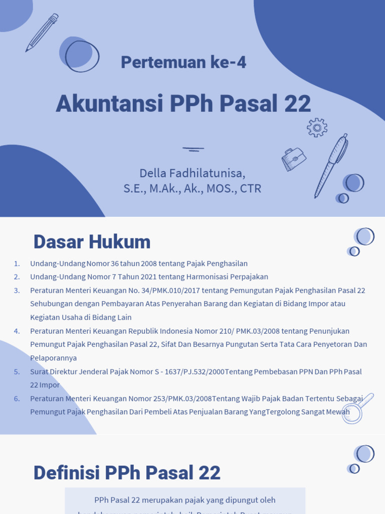 4 - Akuntansi PPH Pasal 22 | PDF | Teknologi & Rekayasa
