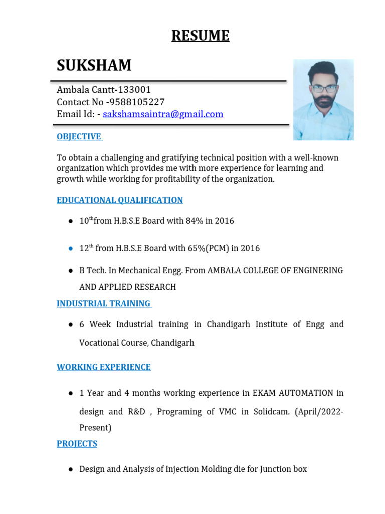 Suksham Resume | PDF | Numerical Control | Knowledge