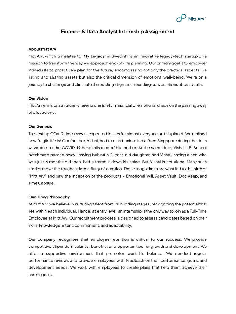 Finance & Data Analyst Internship Assignment | Download Free PDF | Data Analysis | Data