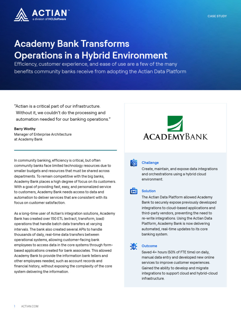 Academy Bank Case Study v2 | PDF | Cloud Computing | Banks