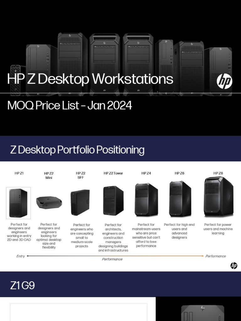 HP MOQ Desktop Workstations Price Book - Jan 2024 | PDF | Solid State Drive | Computer Data Storage