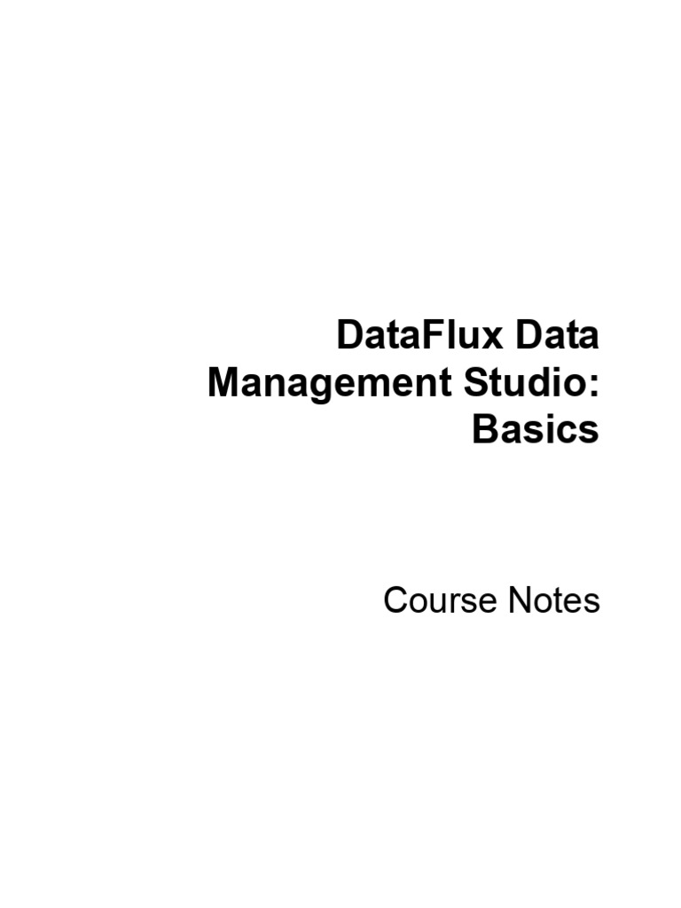 SAS DataFlux Management Studio | PDF | Databases | Data