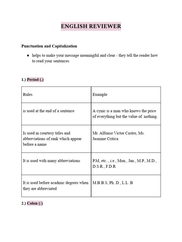 English Reviewer | PDF | Prejudices | Comma