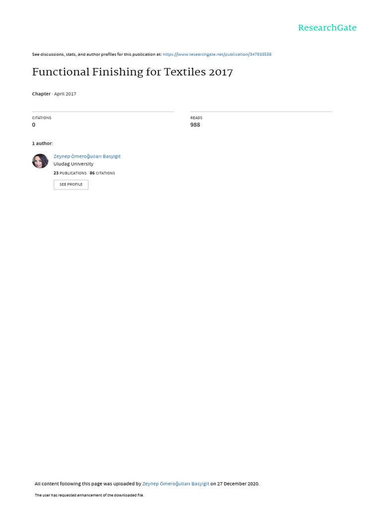 Functional Finishing For Textiles 2017 | Download Free PDF ...