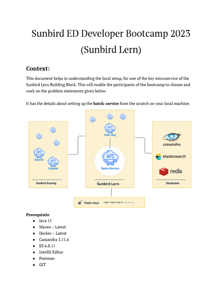 Sunbird ED Developer Bootcamp 2023 | PDF | Backup | Computer File