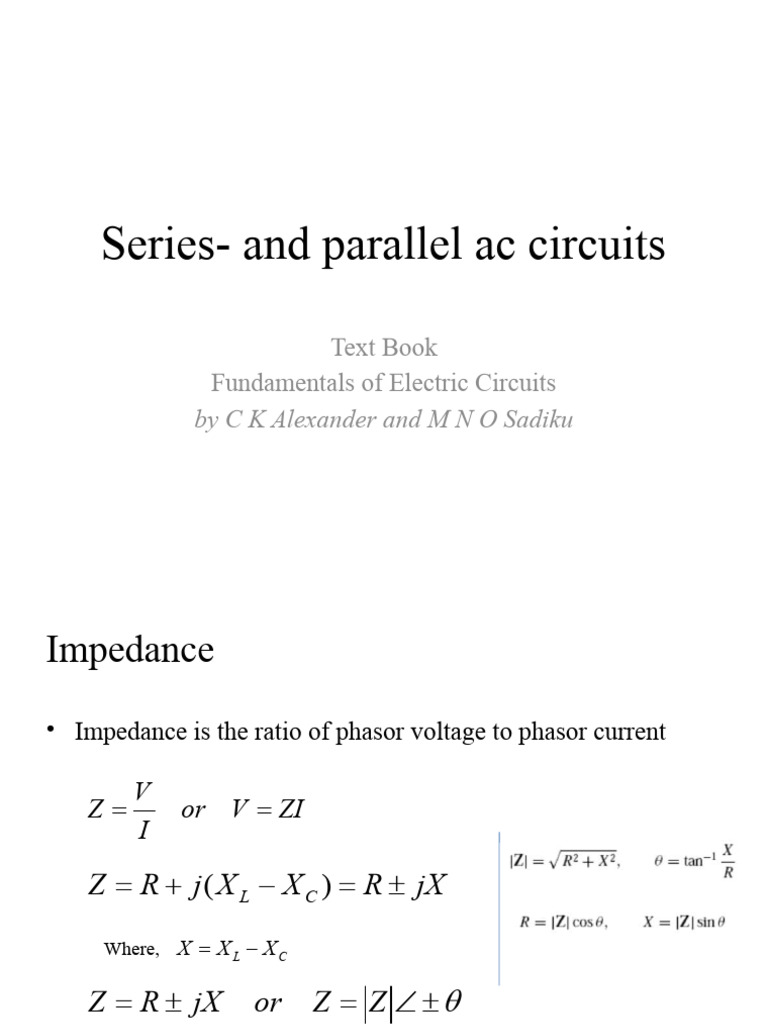 EEE 1101 AC Series and Parallel | PDF | Electrical Impedance | Computer Engineering