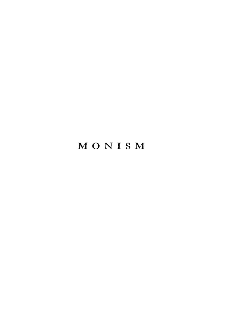 Monism As Conecting Faith and Science | PDF | Monism | Matter