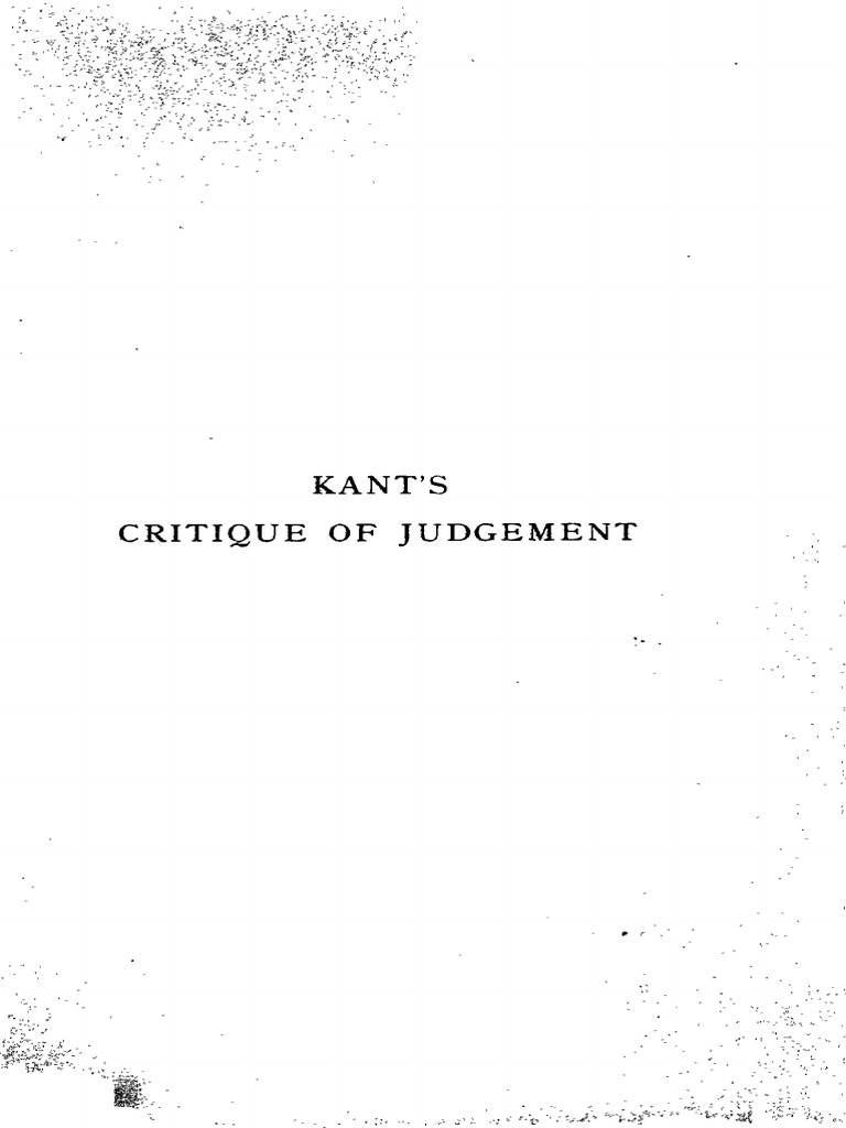Kants Critique of Judgement | PDF | Immanuel Kant | Beauty