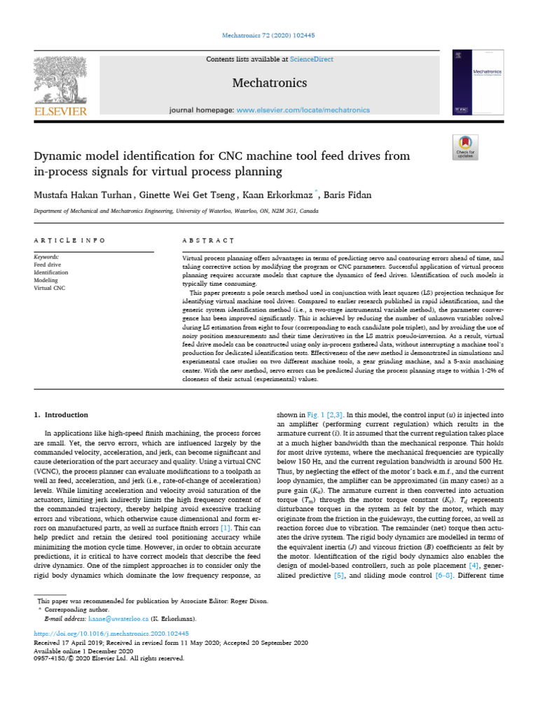 Turhan 2020 | PDF | Control Theory | Least Squares