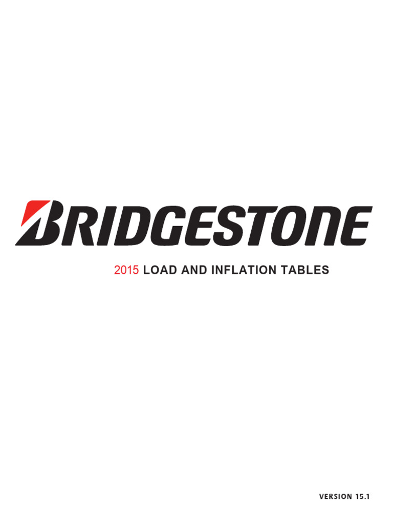 TBR Load and Inflation Tables 2015 | PDF | Tire | Transportation ...