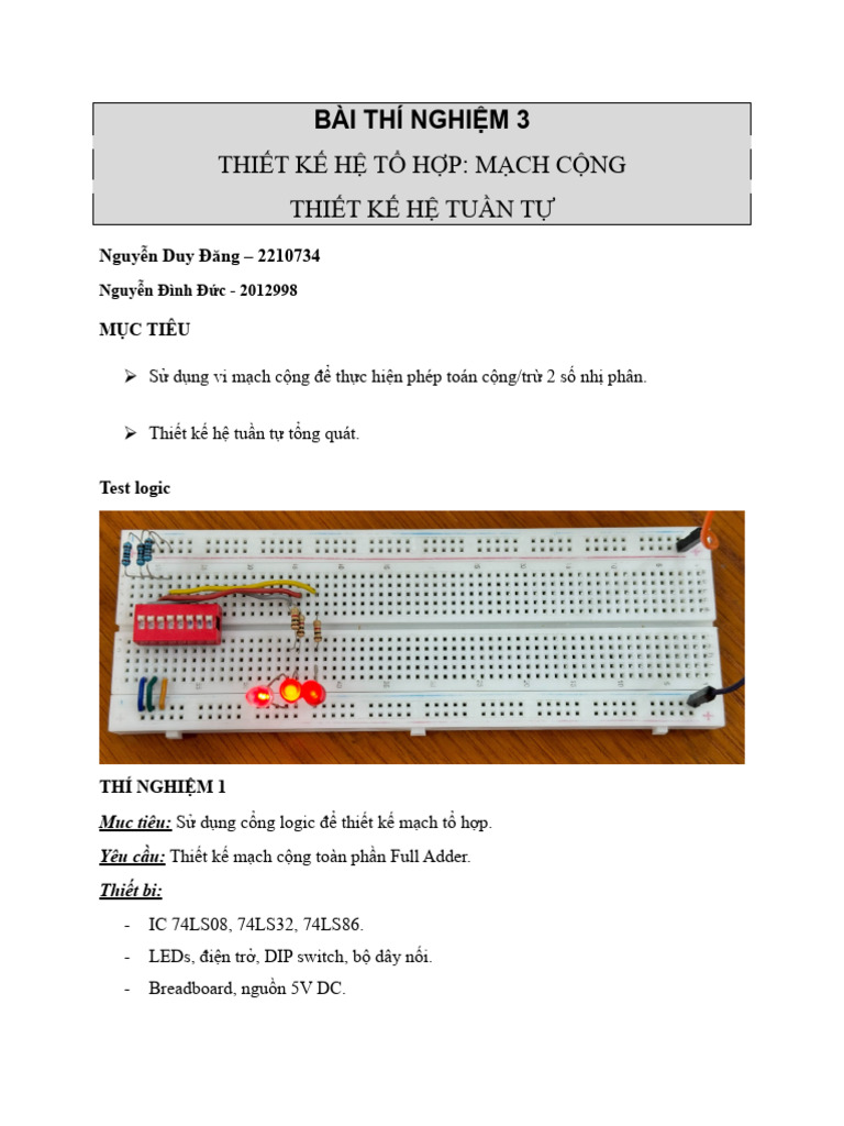 BÀI THÍ NGHIỆM 3 KTS NHÓM 5 | PDF