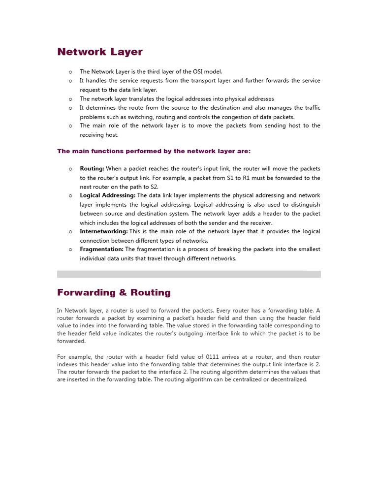 Network Layer | PDF | Routing | Ip Address