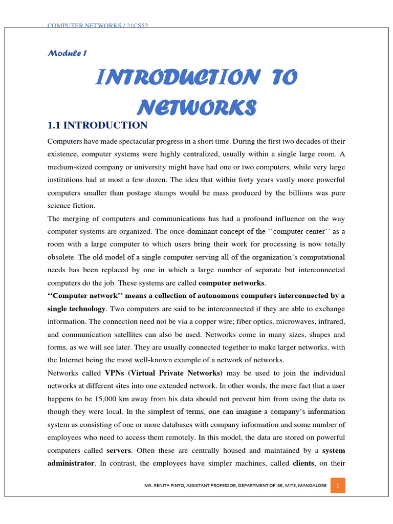 Module 1......... | PDF | Computer Network | Osi Model