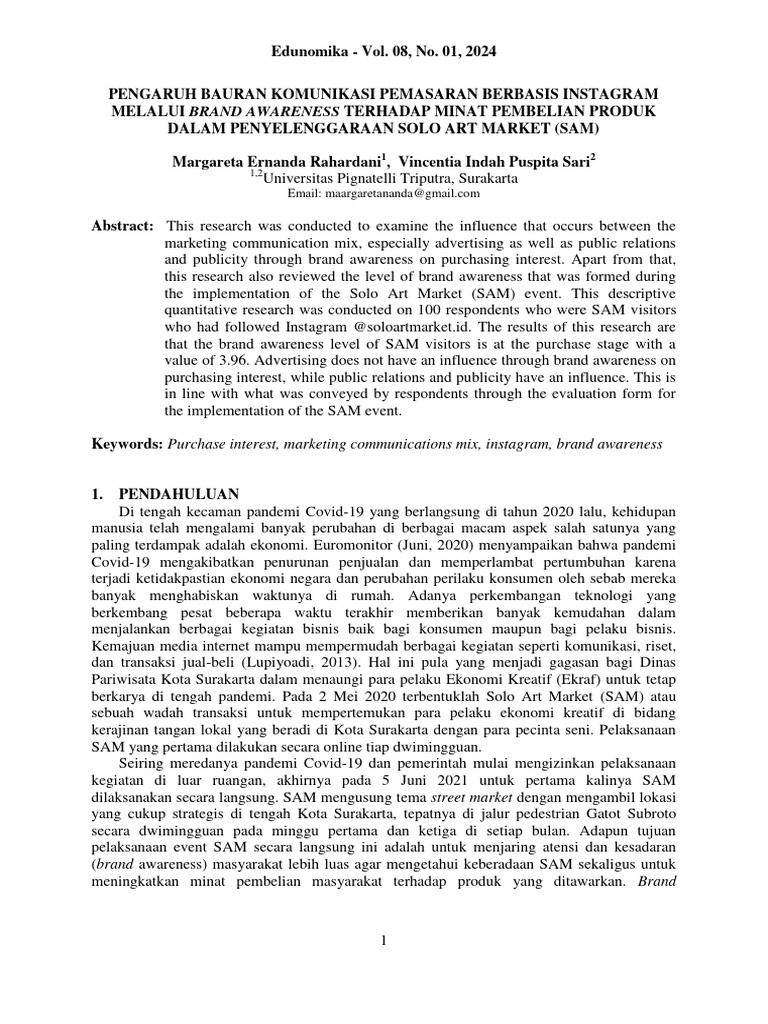 Pengaruh Instagram pada Minat Pembelian SAM | PDF | Bisnis