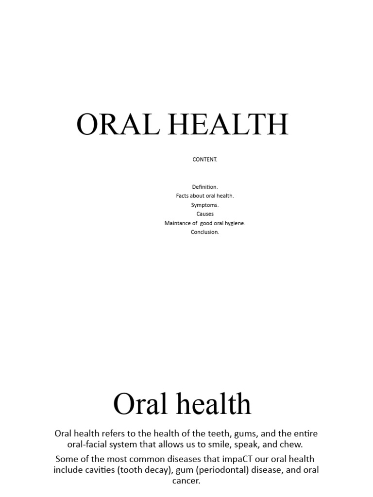Oral Health-WPS Office | PDF | Toothbrush | Oral Hygiene