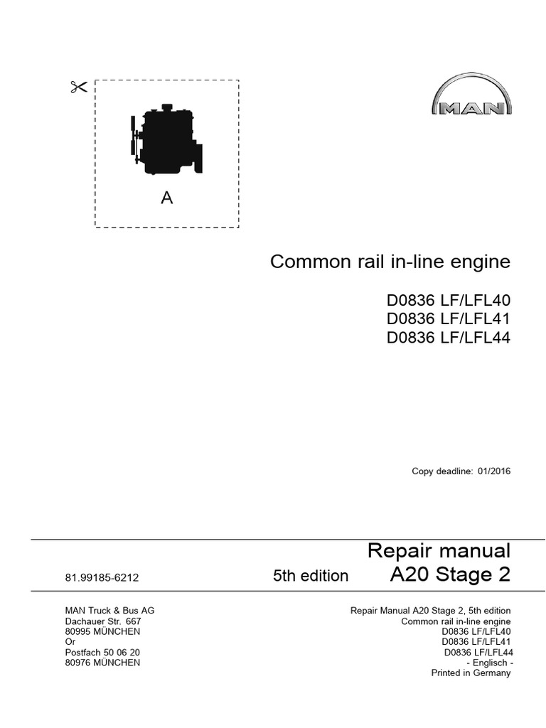 Man Engine Shop Manual - D0836 LF - LFL 40-41-44 | PDF | Switch | Airbag