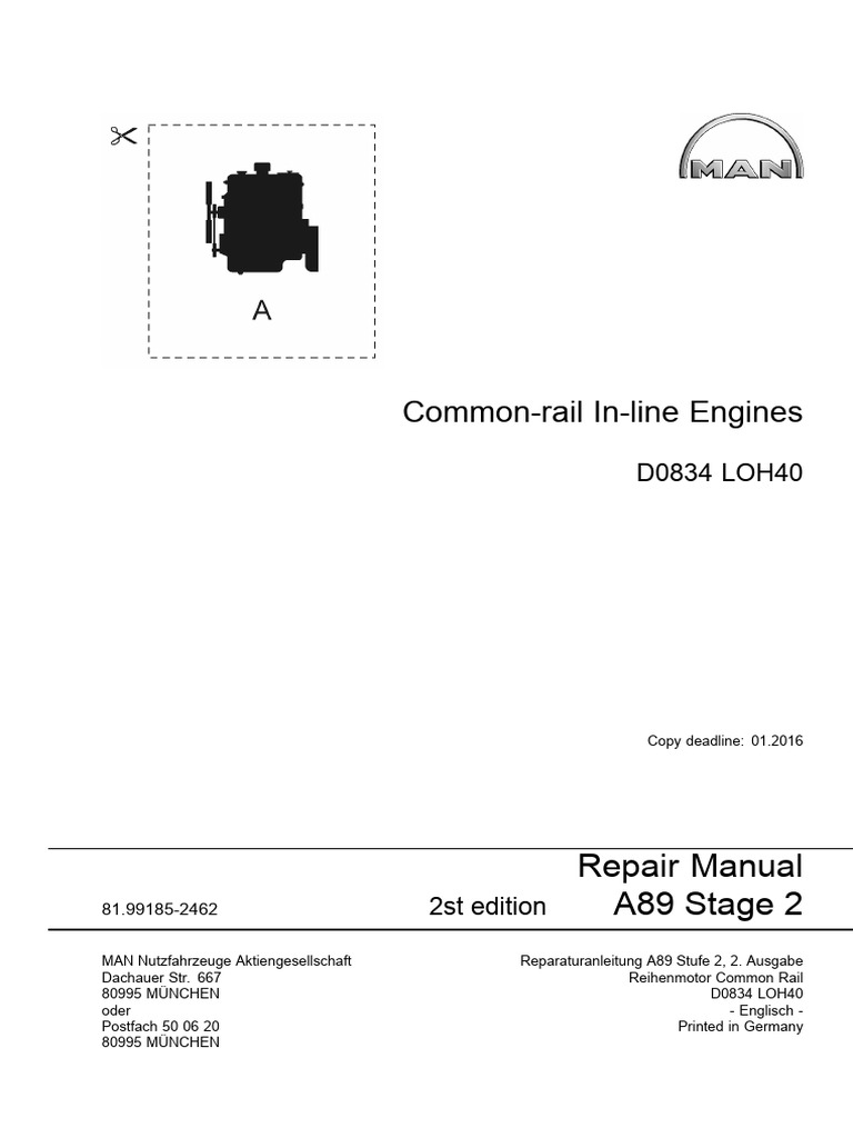 Man Engine Shop Manual - D0834 Loh 40 | PDF | Fuel Injection | Airbag