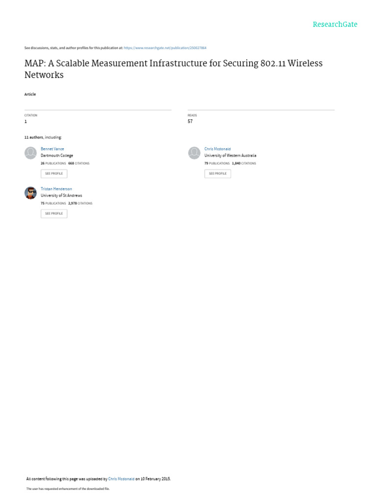 MAP A Scalable Measurement Infrastructure For Secu | PDF | Computer ...
