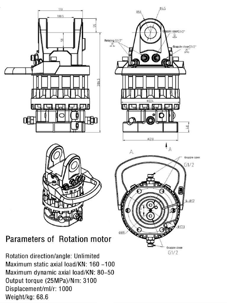 Rotation Motor 16 Tons - CLB-160FD | PDF
