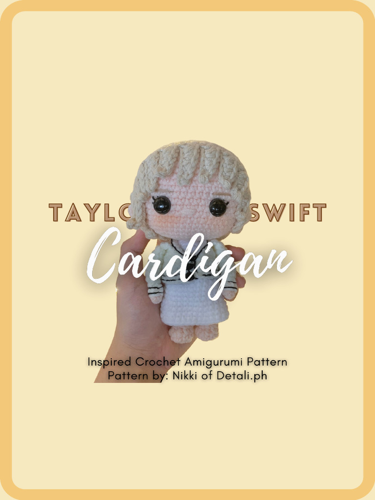 Taylor Swift Cardigan Amigurumi Pattern | PDF | Crochet | Yarn