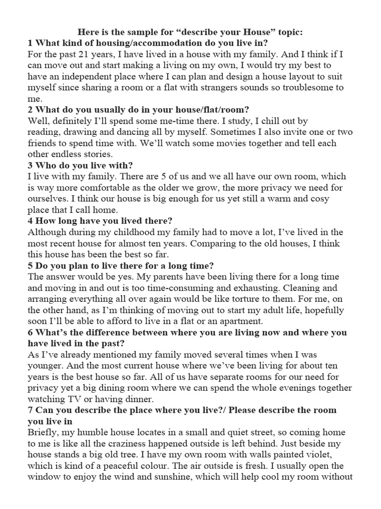 1.describing A House | PDF