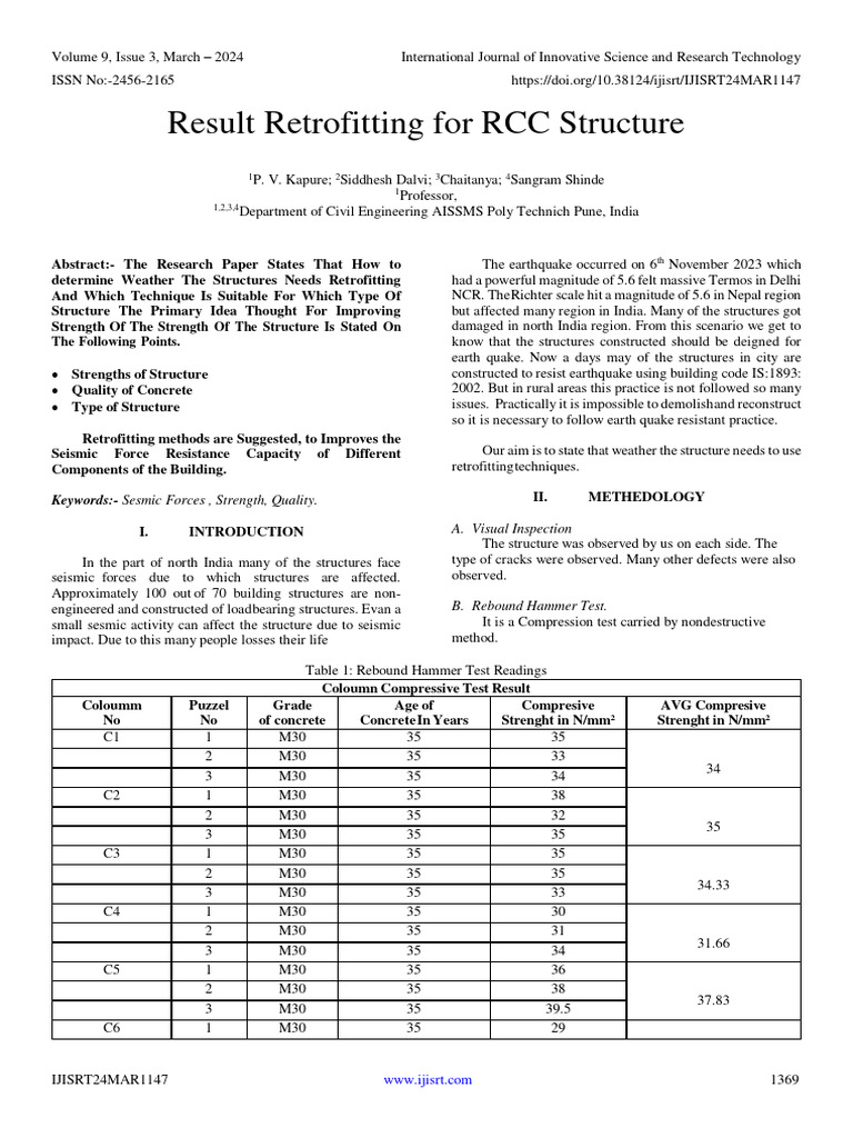 Result Retrofitting for RCC Structure | PDF | Earthquakes | Applied And ...