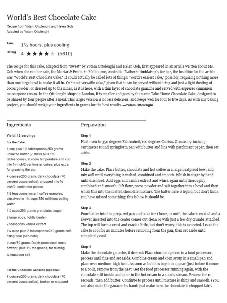 World’s Best Chocolate | PDF | Cakes | Chocolate