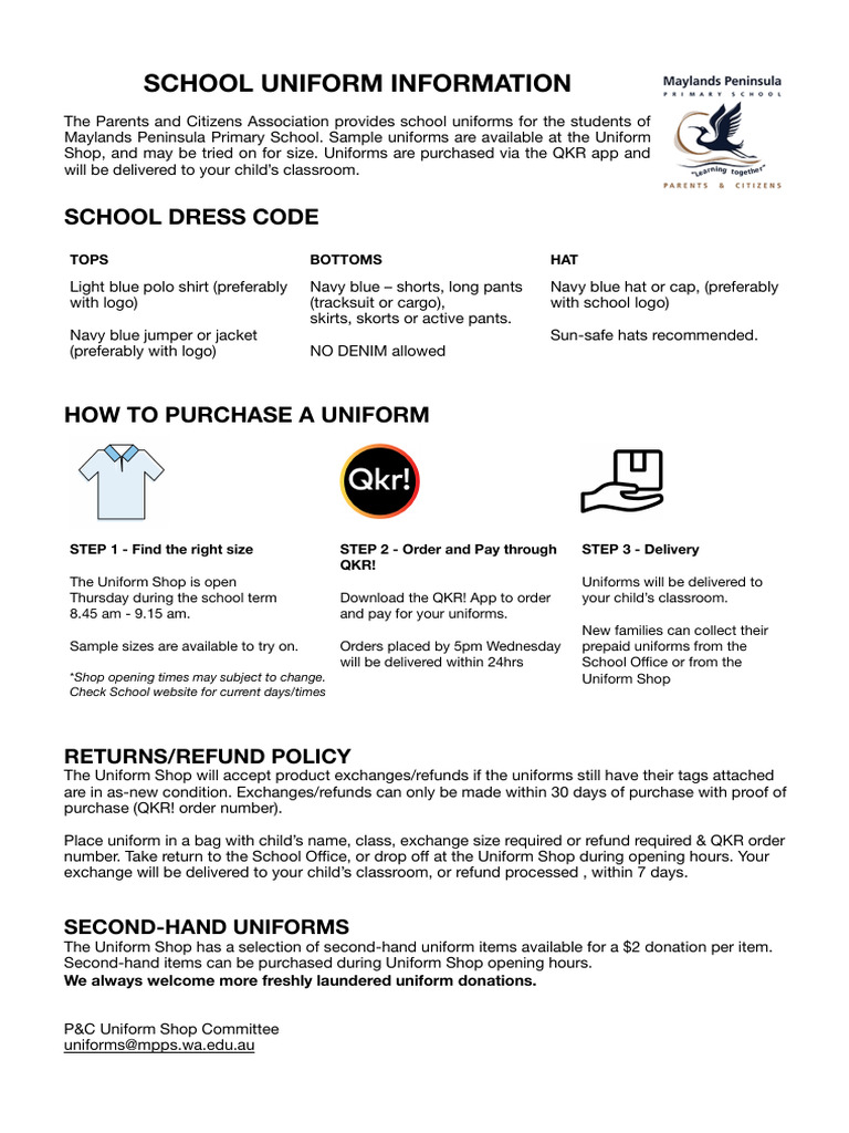 Uniform Information Letter 2023 | PDF | Clothing | Fashion