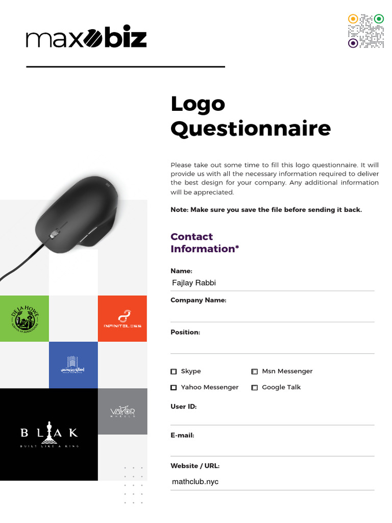 Logo Questionnaire - Maxobiz | Download Free PDF | Graphic Design ...