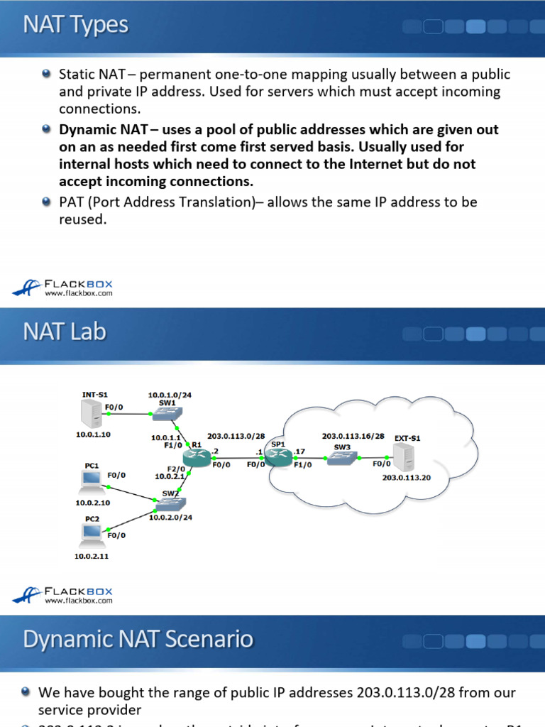 29-06 Dynamic NAT | PDF | Ip Address | Data Transmission