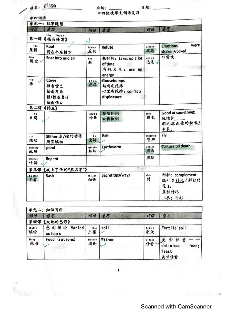 GCE O Levels Chinese Vocab | PDF