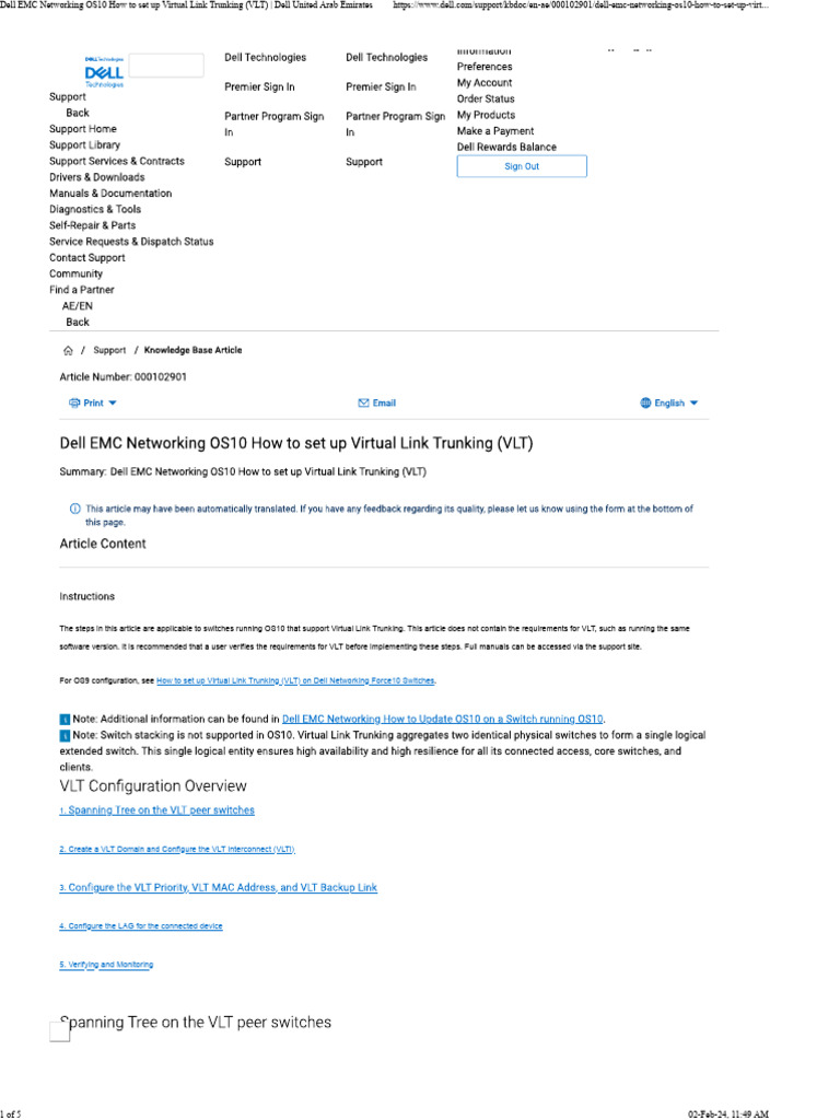 Dell EMC Networking OS10 How To Set Up Virtual Link Trunking (VLT ...