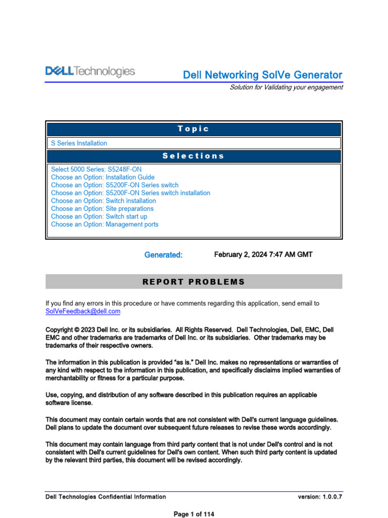 Dell Networking - S Series Installation-S5248F-ON-1 | PDF | Network ...