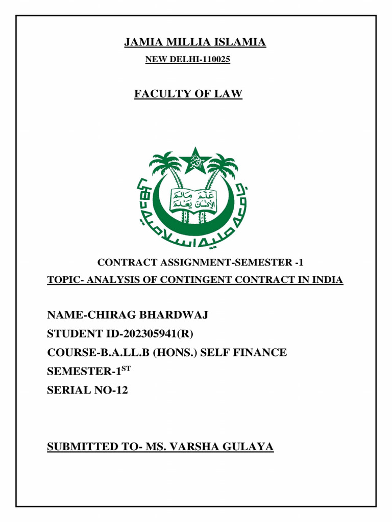 Contract Assignment | PDF