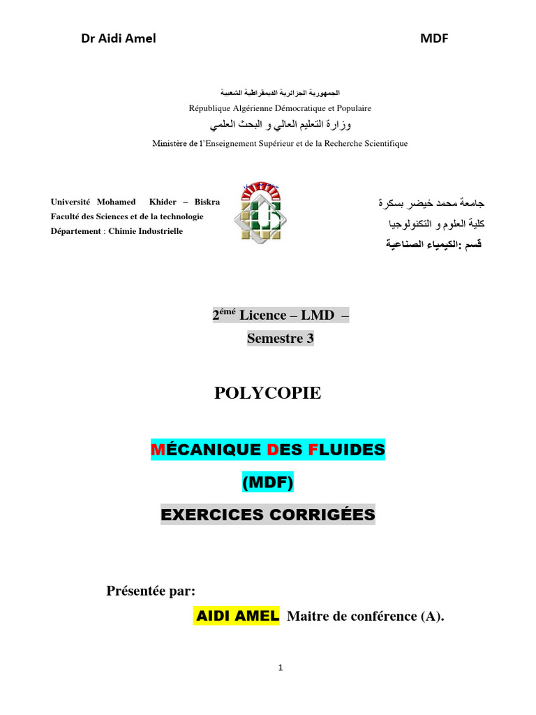 TD (MDF 2023) Avec Solution Finale | PDF | Pression | Gaz