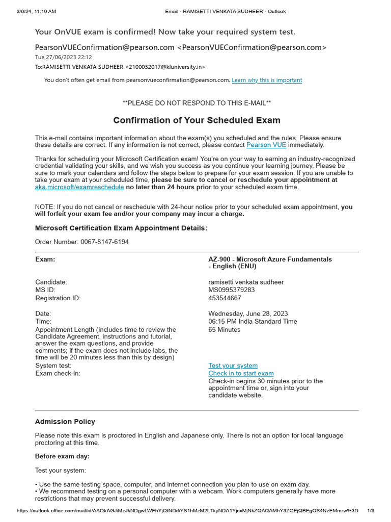 Email - Ramisetti Venkata Sudheer | PDF | Identity Document Email - Ramisetti Venkata Sudheer | PDF | Identity Document